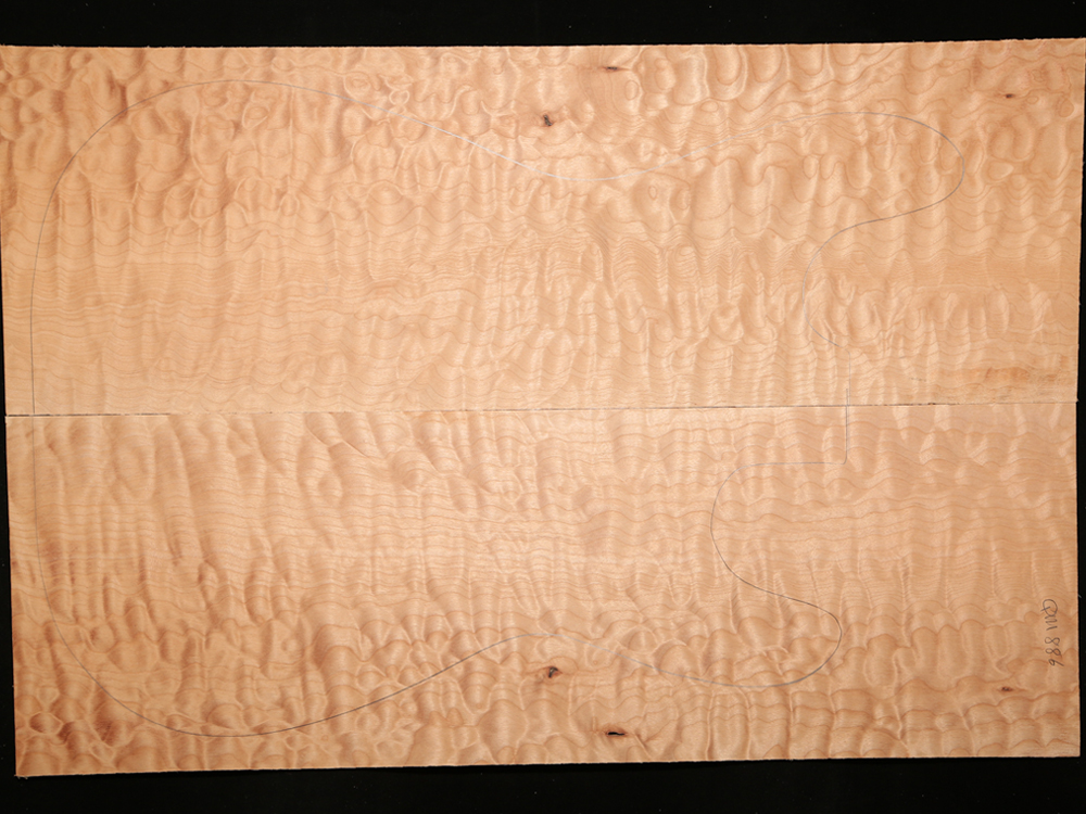 Bookmatched Guitar Tonewood Top Sets, Curly Maple, Quilted Maple, Koa