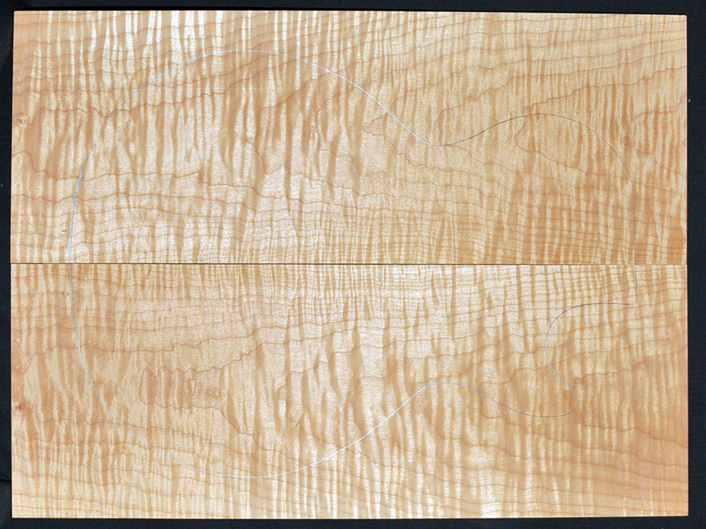CM103 - Curly Maple Set - 1/2 x 15 3/4 x 21" $150