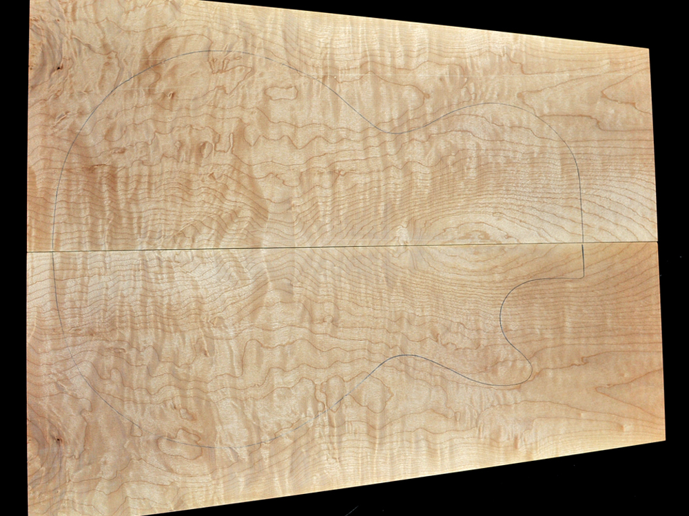 CM120 - Curly Maple Set - 3/4 x 16 3/4 x 21" $95